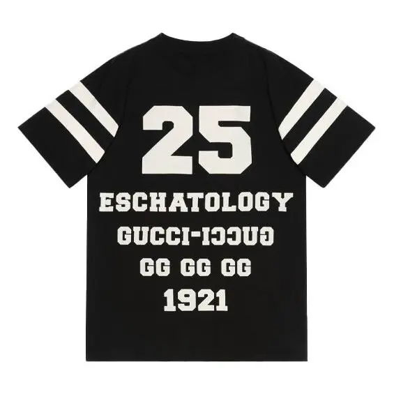 Gucci Ss21 1921 Series Alphabet Printing Casual Short Sleeve - Black