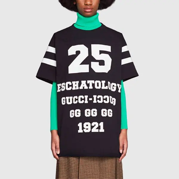 Gucci Ss21 1921 Series Alphabet Printing Casual Short Sleeve