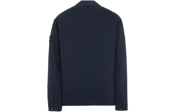 Stone Island Garment Dyed Zip Shirt Overshirt - Navy