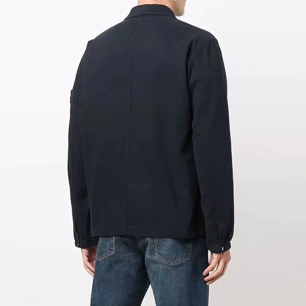 Stone Island Garment Dyed Zip Shirt Overshirt - Navy