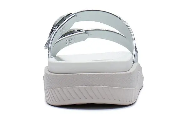 LI-NING Clap Buckled Platform Slides - Silver