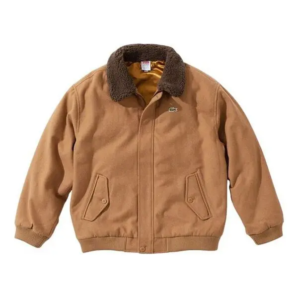 Supreme Lacoste Wool Bomber Jacket - Brown
