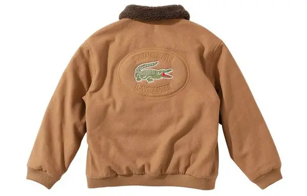 Supreme Lacoste Wool Bomber Jacket - Brown