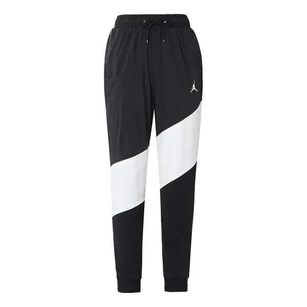 JORDAN Wings Diamond Woven Sports Colorblock Sports Long Pants - Black