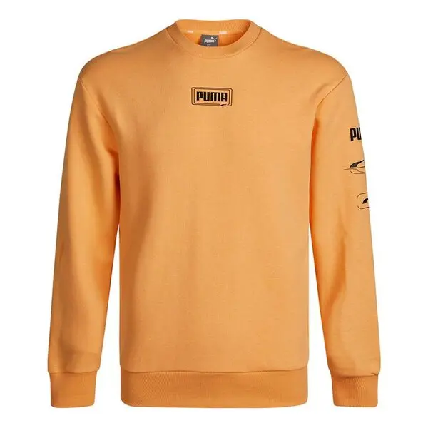 PUMA Rebel Crew Long Sleeve Sweater - Orange/black