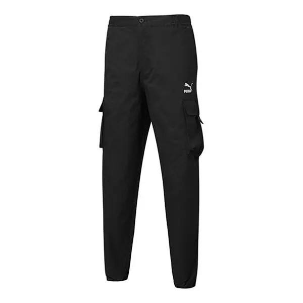 PUMA Outdoor Adventure Cargo Logo Pants 'black White - Black/white