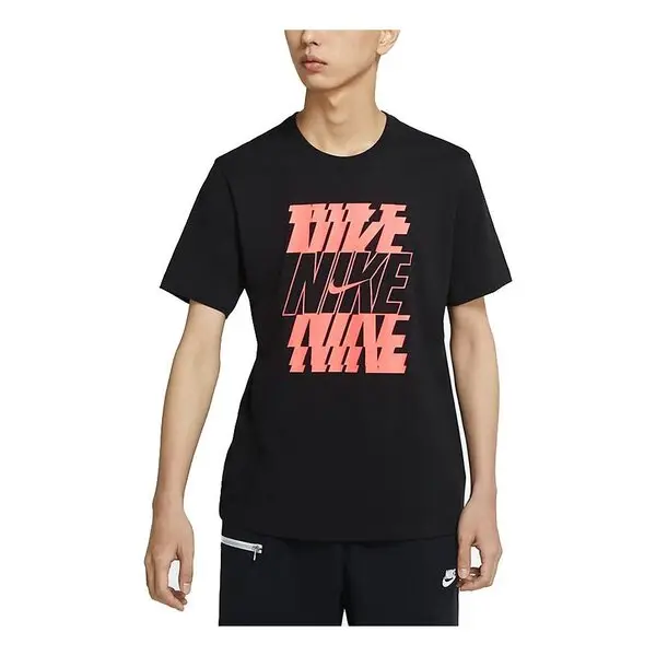 Nike Alphabet Print T-shirt - Black