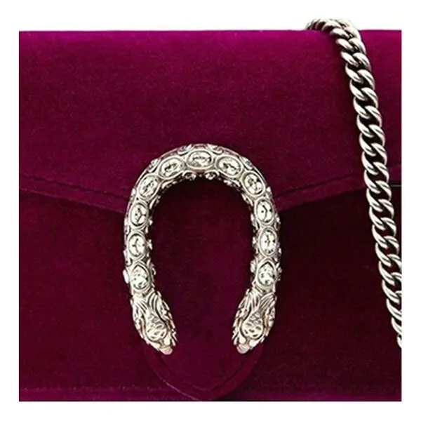 Gucci Dionysus Tiger Head Velvet Chain Shoulder Bag - Red