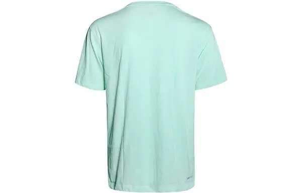 JORDAN Solid Color Logo Round Neck Pullover Short Sleeve Mint Green T-shirt - Multi-color