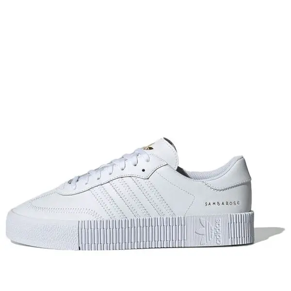 Adidas Sambarose Gold Metallic Sneakers - White