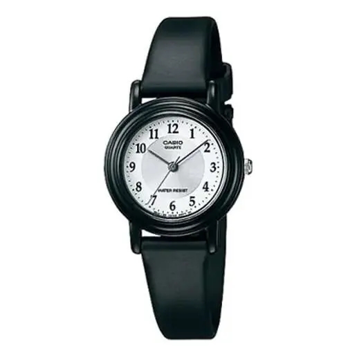 Casio Analog Quartz Watch With Leather Band - White