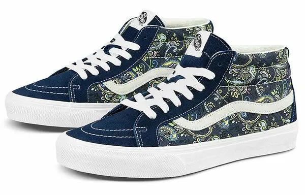 VANS Sk8-mid Reissue Paisley Print Lace-up Sneakers - Blue