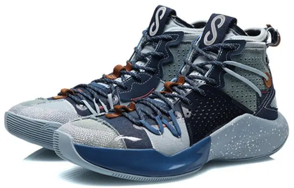 LI-NING High-top Basketball Sneakers With Denim Detailing