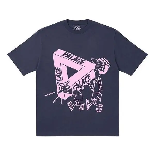 PALACE If You Builf It Triangle Logo Printing Short Sleeve - Blue