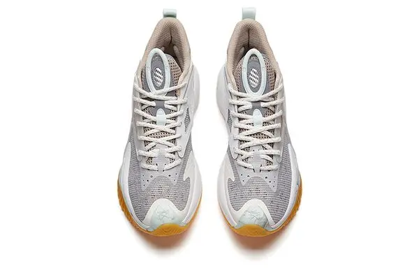 ANTA Shock The Game 5.0 Crazy Tide 3.0 High Basketball Shoes - Grey/white/tan