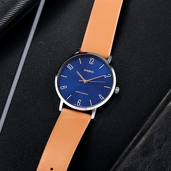 Casio Analog Leather Strap Watch