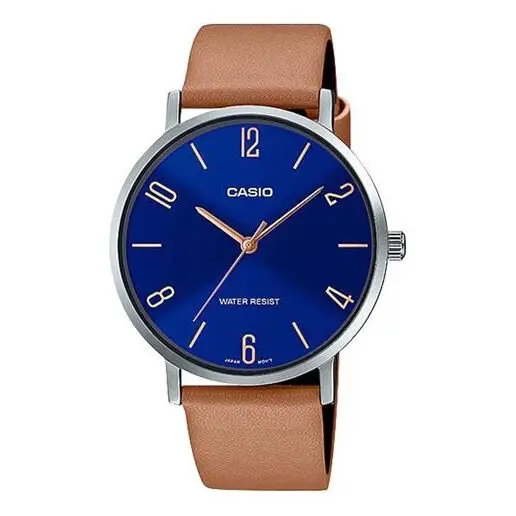 Casio Analog Leather Strap Watch - Brown