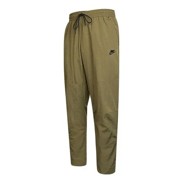 Nike Tech Essentials Solid Color Logo Embroidered Drawstring Lacing Casual Pants/trousers Black