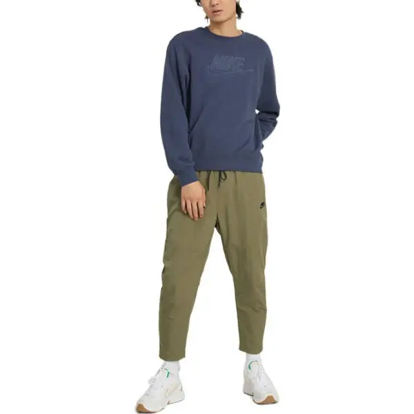 Nike Tech Essentials Solid Color Logo Embroidered Drawstring Lacing Casual Pants/trousers Black