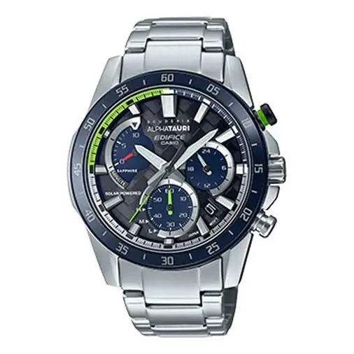 Casio Edifice Solar Powered Sapphire Crystal Chronograph Watch - Silver