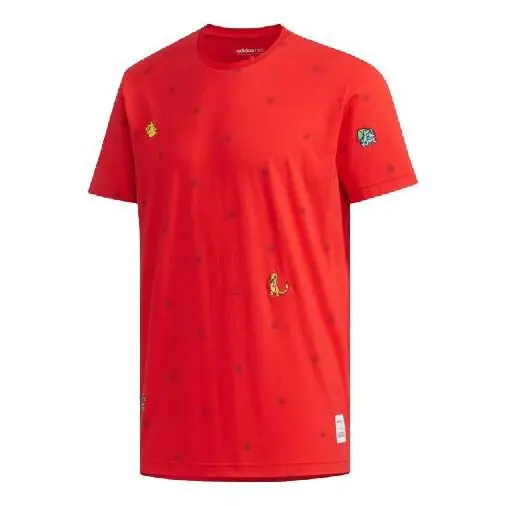 Adidas Neo X Pokémon Crossover Series Sports Short Sleeve - Red