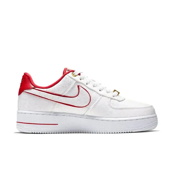 Nike Force 1 '07 Lux Luxury Sneakers - White/red
