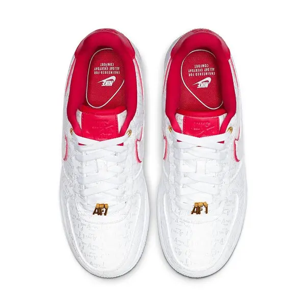 Nike Force 1 '07 Lux Luxury Sneakers - White/red