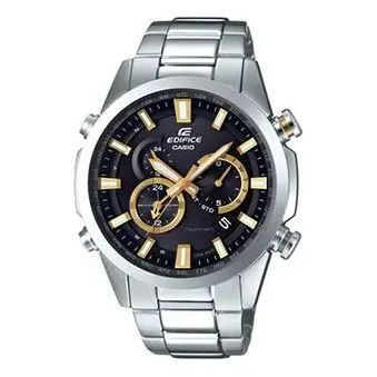 Casio Edifice Solar Powered Sports Watch With Sapphire Crystal And Stainless Steel Strap - Black
