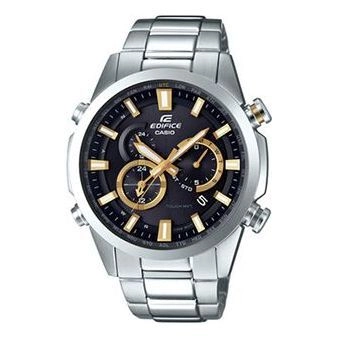 Casio Edifice Solar Powered Sports Watch With Sapphire Crystal And Stainless Steel Strap - Black