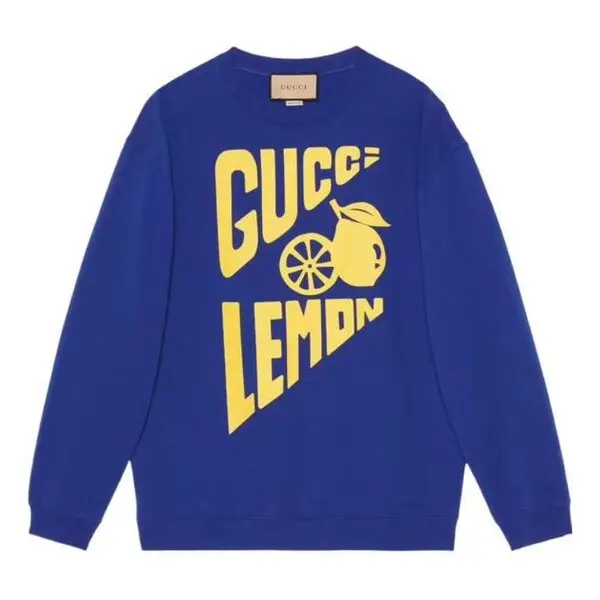 Gucci Lemon Print Cotton Sweatshirt - Blue