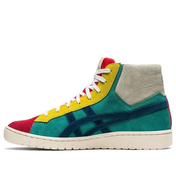 Asics X Atmos Gel-ptg Mt 'mismatch' High Top Sneakers - Teal/red/yellow
