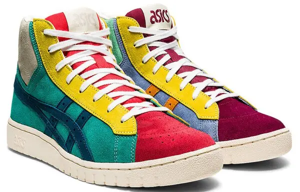 Asics X Atmos Gel-ptg Mt 'mismatch' High Top Sneakers - Teal/red/yellow