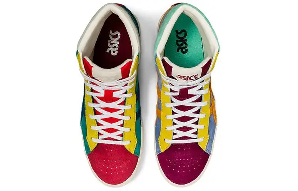 Asics X Atmos Gel-ptg Mt 'mismatch' High Top Sneakers - Teal/red/yellow