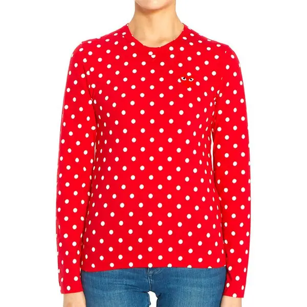 Play Comme Des Garcon Polka Dot Long Sleeve Tee
