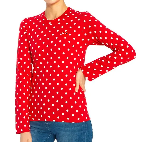 Play Comme Des Garcon Polka Dot Long Sleeve Tee