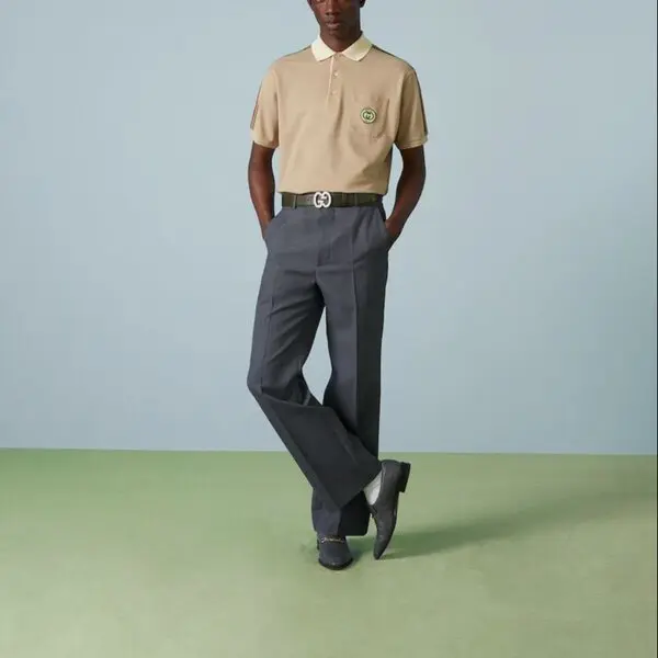 Gucci Stretch Cotton Piquet Polo Shirt - Beige
