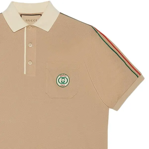Gucci Stretch Cotton Piquet Polo Shirt - Beige