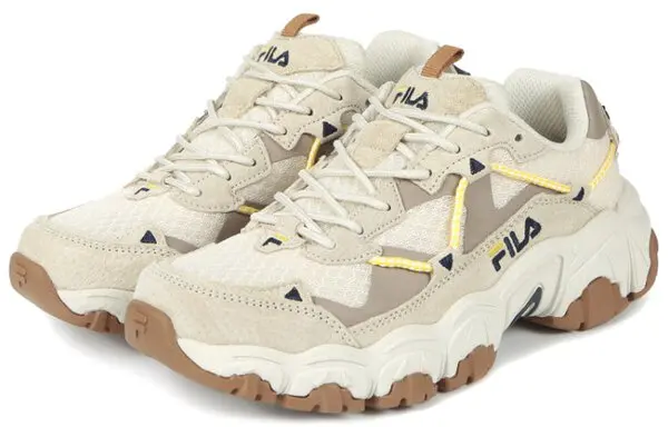 FILA Lace-up Athletic Sneakers - Graywhitebrown