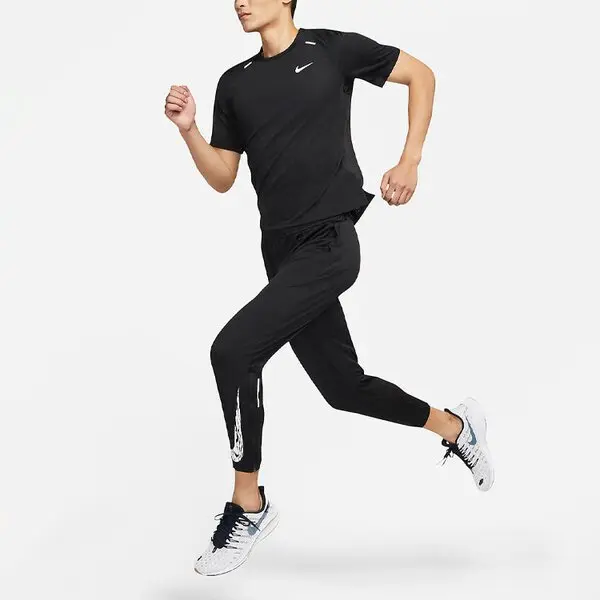 Nike Essential Wild Quick-drying Print Knit Running Sports Pants - Black