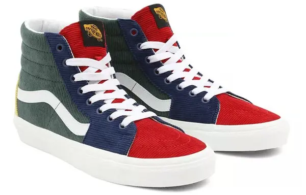 VANS Mixed Corduroy Sk8-hi High-top Sneakers - Green/blue/red