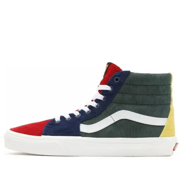 VANS Mixed Corduroy Sk8-hi High-top Sneakers - Green/blue/red