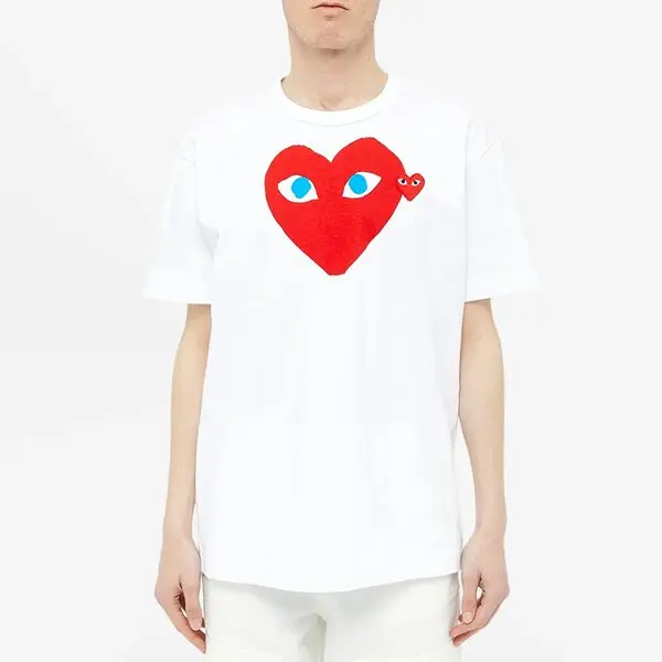 Play Comme Des Garcon Blue Eyes Logo Tee