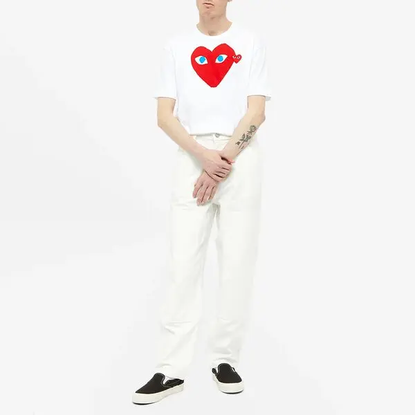 Play Comme Des Garcon Blue Eyes Logo Tee