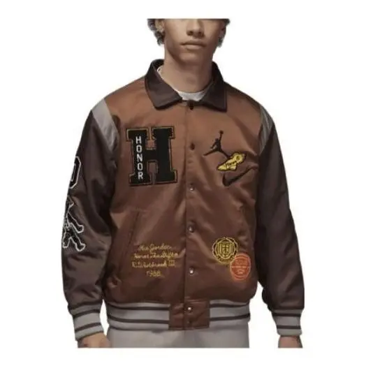 JORDAN X Htg Embroidered Bomber Jacket - Tan