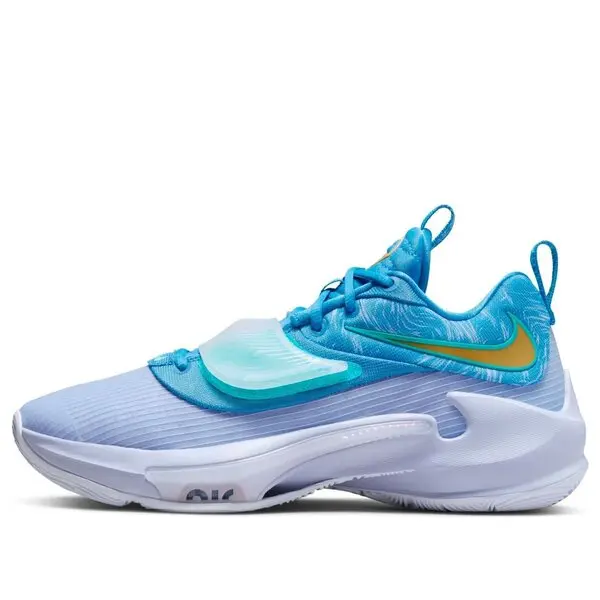 Nike Zoom Freak 3 'freezing Time' Basketball Sneakers - Blue/white