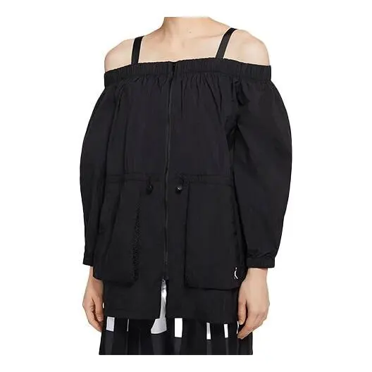 JORDAN Utility Off-shoulder Sports Jacket - Black