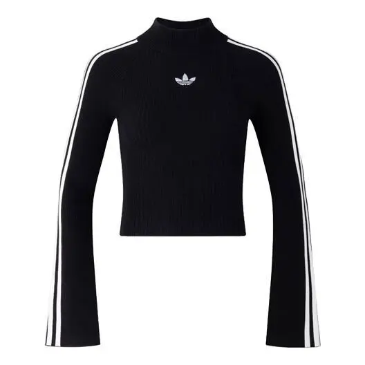Adidas Originals Premium Knit Turtleneck Top - Black