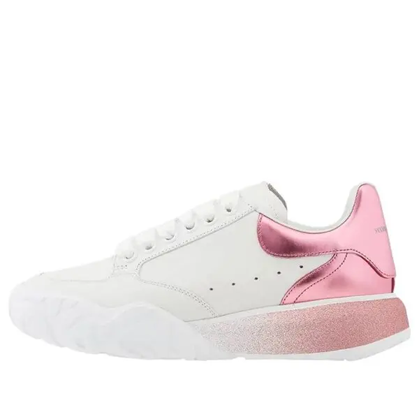 Alexander McQueen Metallic Court Low-top Sneakers - White/pink
