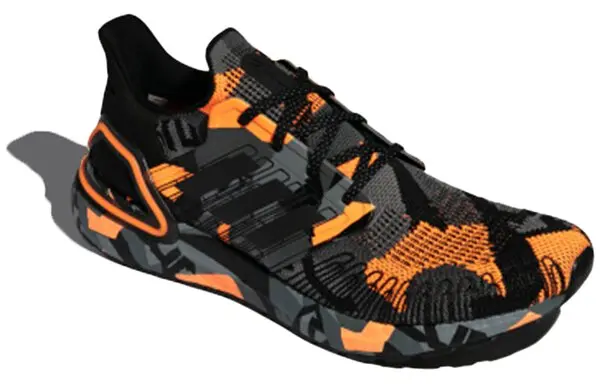 Adidas Ultra Boost 20 Athletic Sneakers - Black/orange/gray
