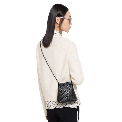 Gucci Gg Marmont Nano Bucket Bag - Black